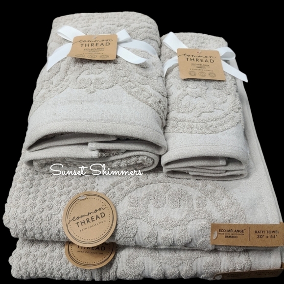 Common Thread | Bath | 6pc Common Thread Bath Hand Tip Towel Set Light ...